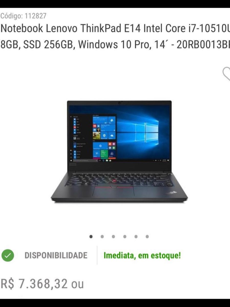 Notebook Na Caixa | Computador Notebook Lenovo Nunca Usado 46518199 ...