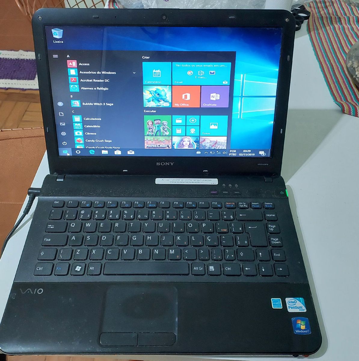 Notebook Sony Vaio Pcg-61311x 14'' Core I3 2.1ghz 4gb Hd-500gb | Computador Notebook Sony Usado ...