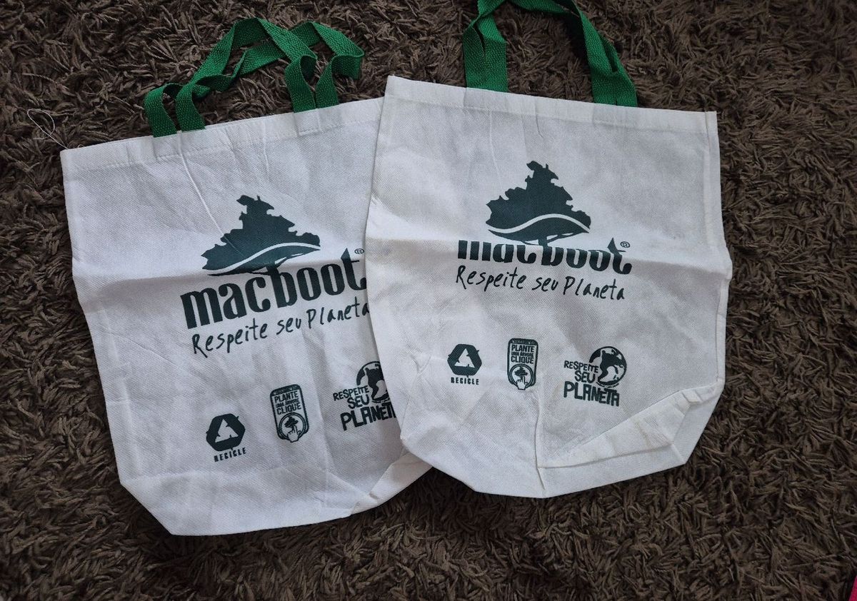 Nova ! Kit com 2 Sacolas Originais Macboot | Livro Macboot Nunca Usado ...