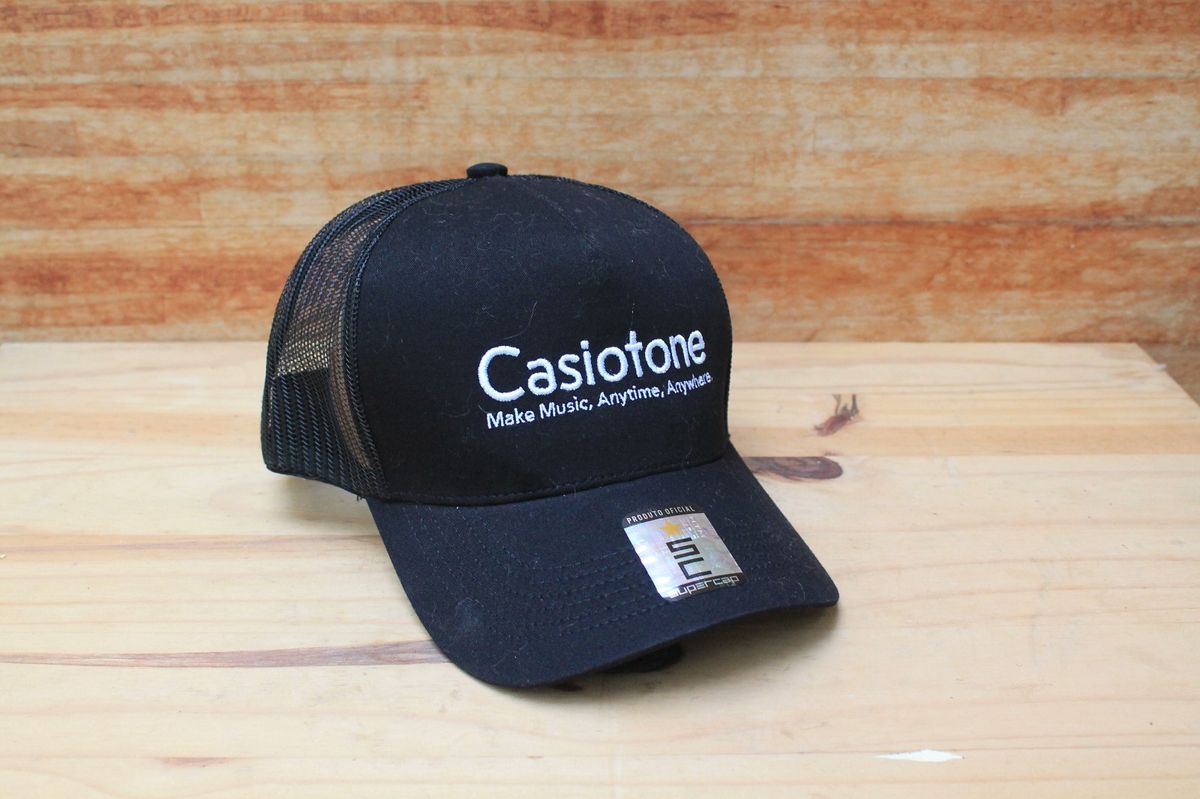 (novo) Casiotone Boné Supercap Casio Preto Tela 83307416 | enjoei