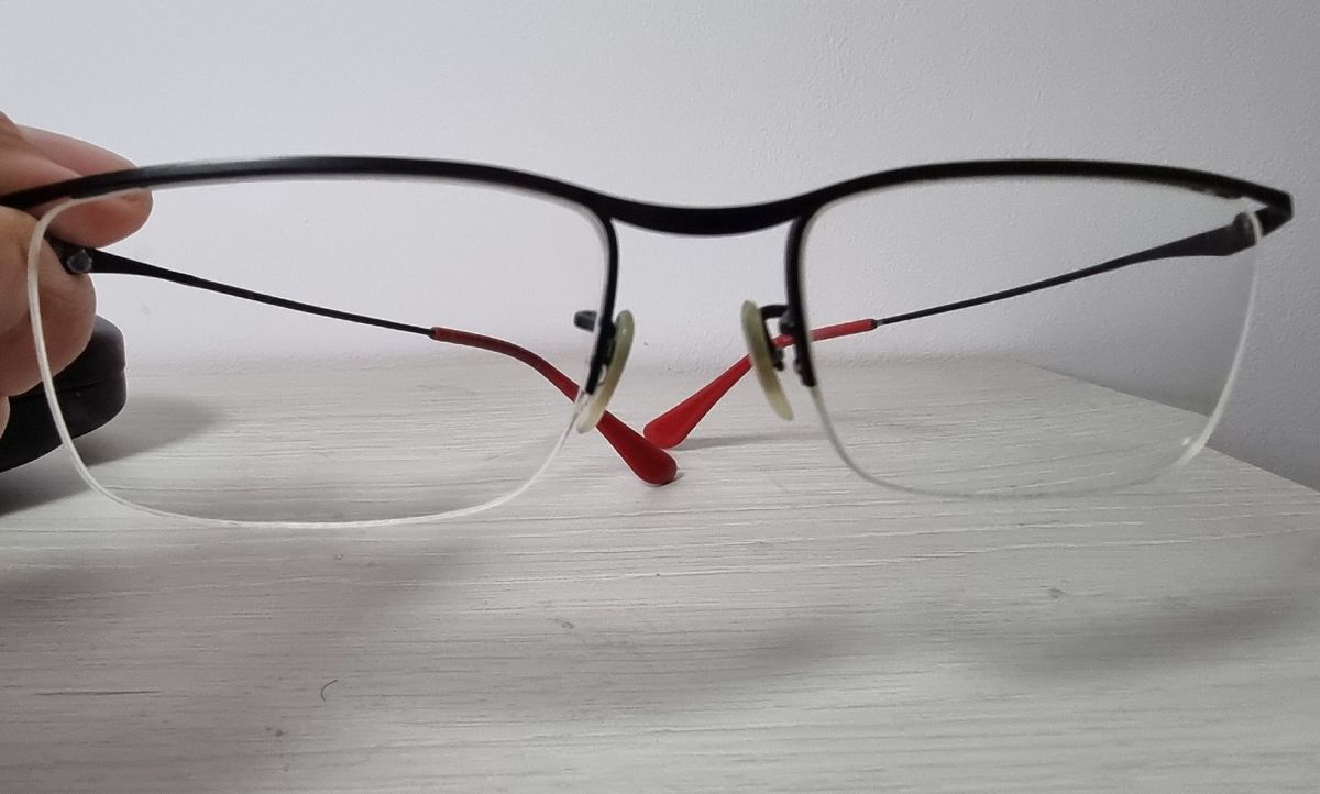 Óculos de Grau Ray-ban Rb 6370 Preto e Vermelho | Óculos Masculino Ray Ban Usado 79229389 | enjoei