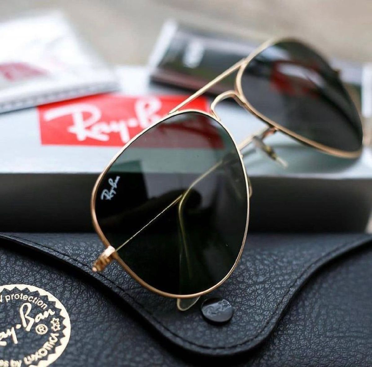 Óculos de Sol Ray Ban Aviador Clássico Preto Importado Unissex | Óculos ...