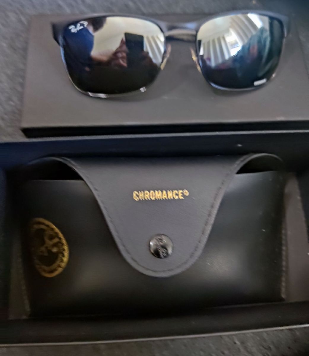 Óculos de Sol Ray-ban Chromance Rb8319-ch Preto Fosco Polarizado ...
