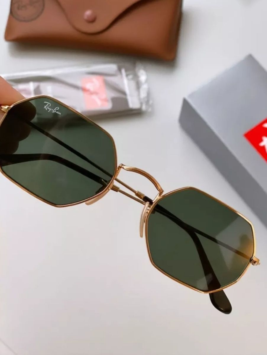 Óculos de Sol Ray-ban Octagonal Rb3556n G15 Clássico Feminino Masculino ...