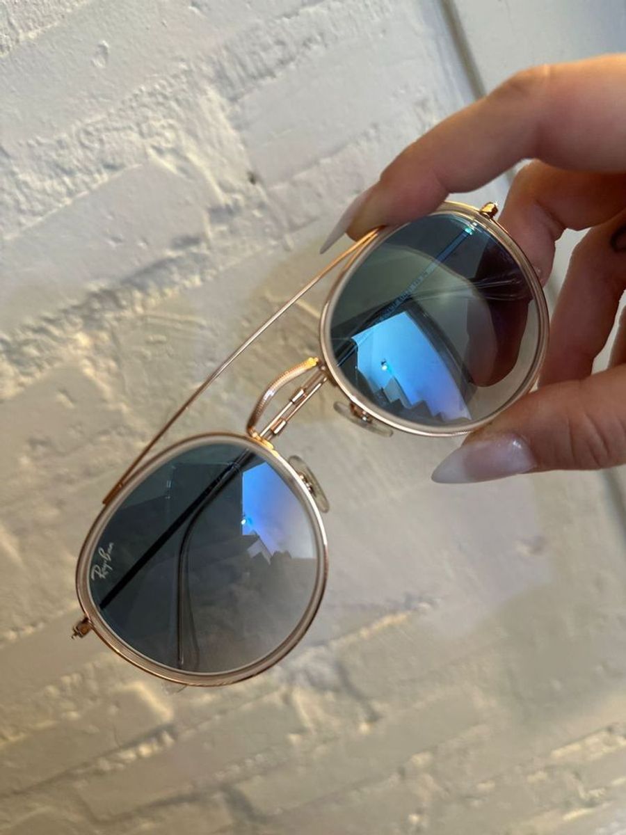 Óculos de Sol Ray-ban Rb3647 Dound Double Bridge Azul e Rose | Óculos ...