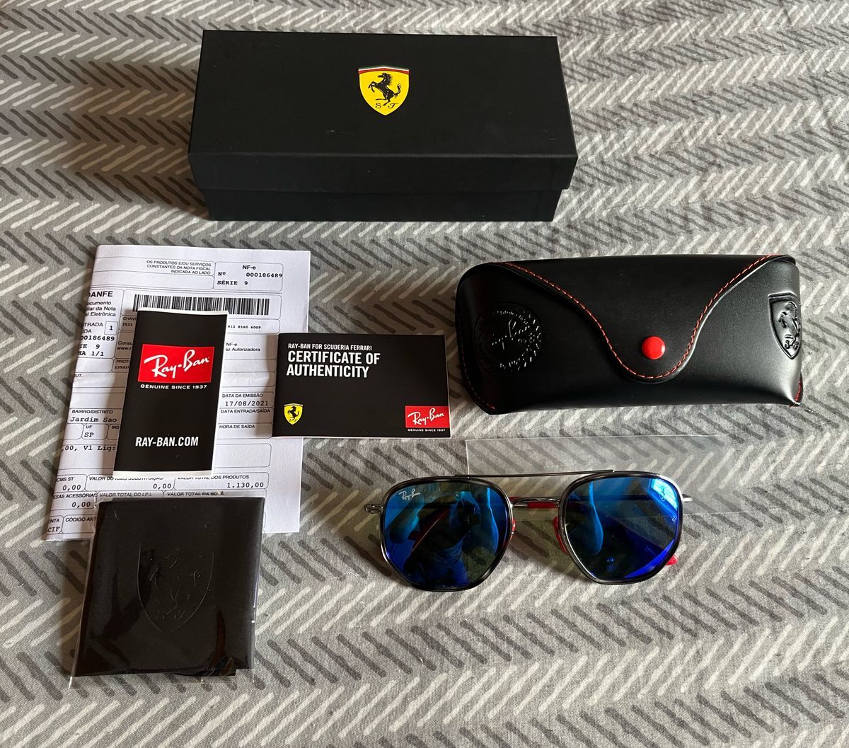 Óculos de Sol Ray-ban Rb3748m F03668 Ferrari Original | Óculos ...