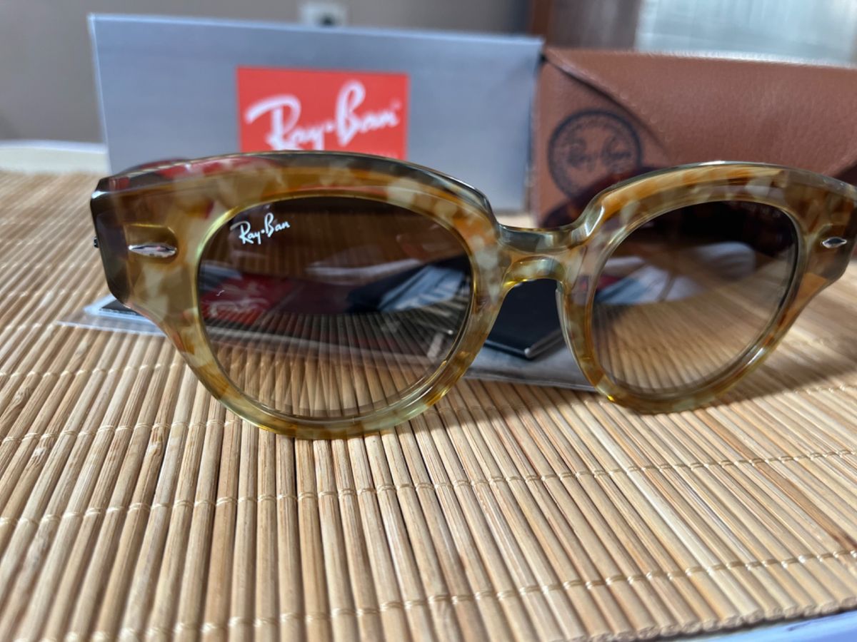 Óculos de Sol Ray Ban Roundabout Rb2192 Tartaruga Caramelo Feminino ...