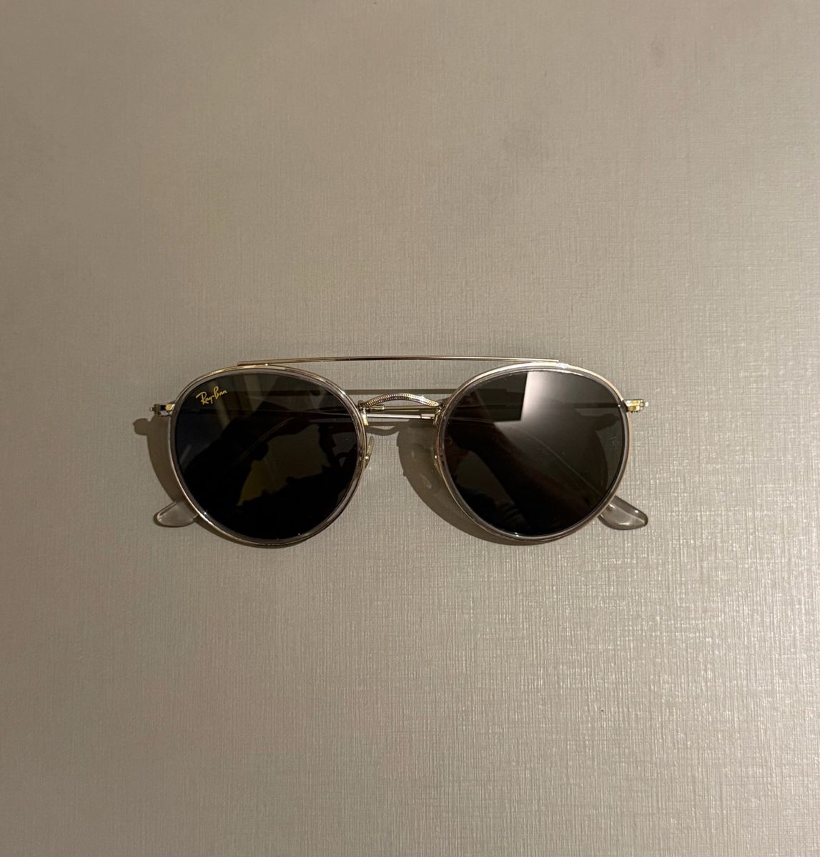 Óculos de Sol Rayban Redondo Prateado | Óculos Masculino Rayban Usado ...