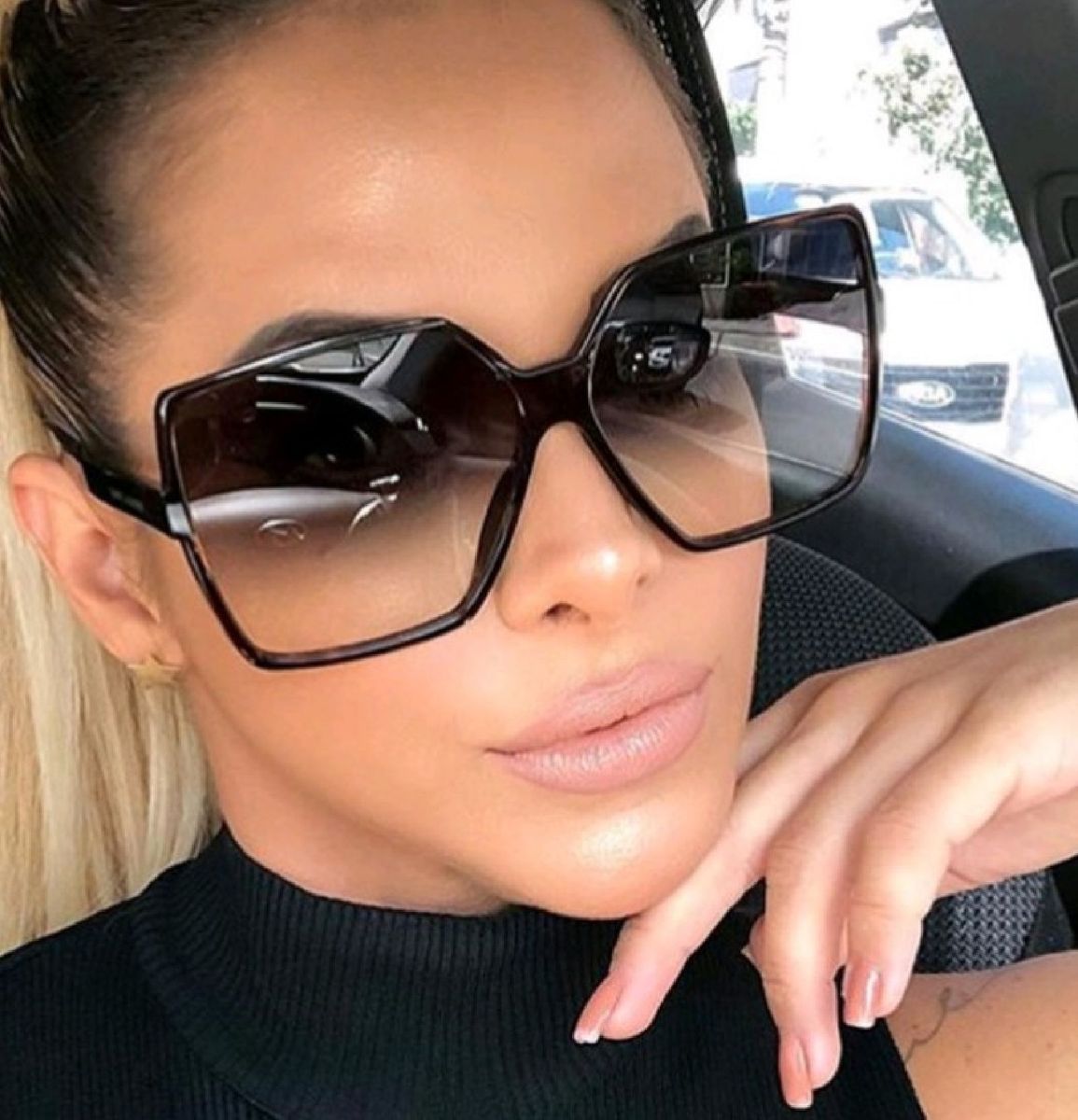 Óculos Feminino de Sol Verão 2023 Oversized Big Uv400 | Óculos Feminino ...