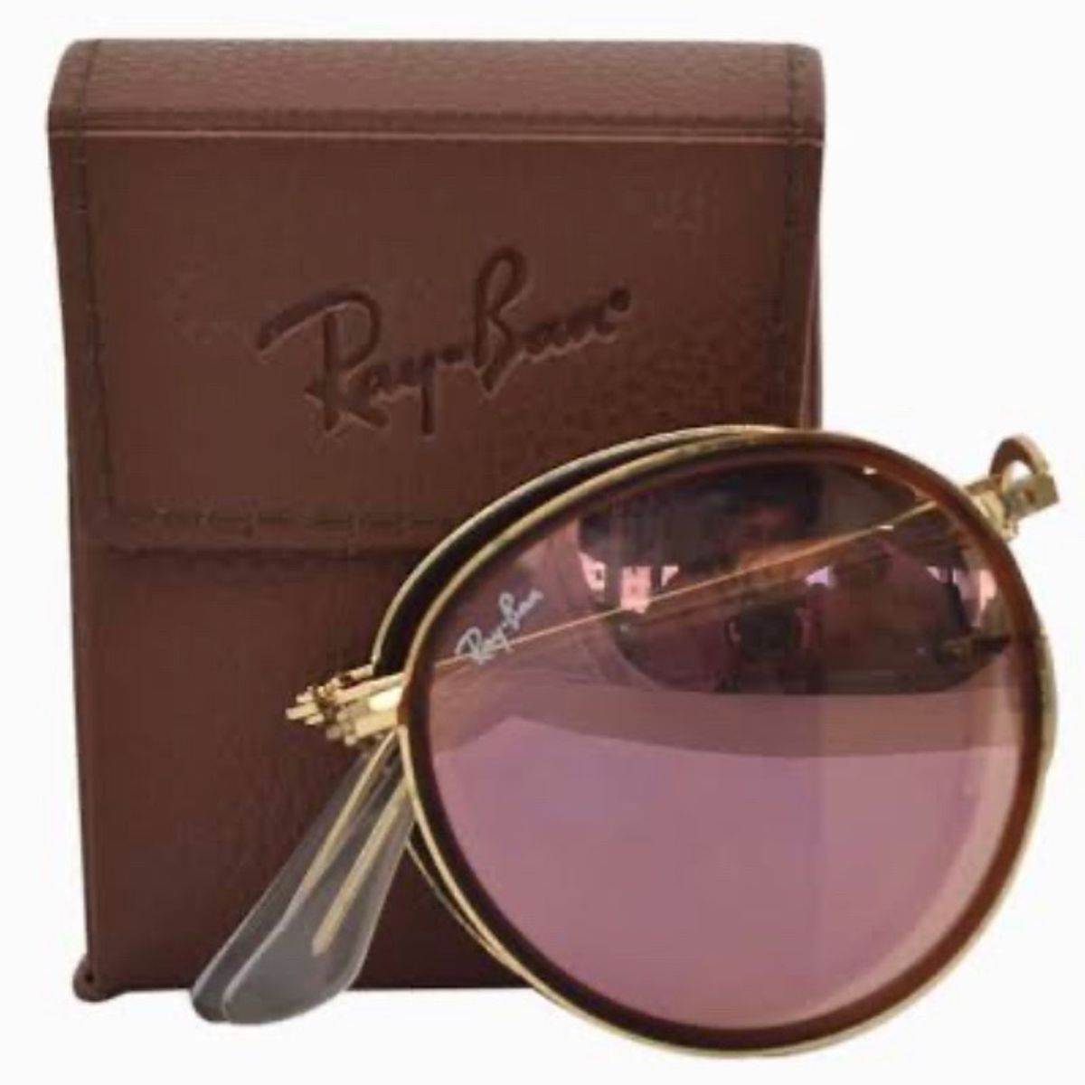 Óculos Ray Ban Espelhado em Rose , Dobrável | Óculos Feminino Ray Ban ...