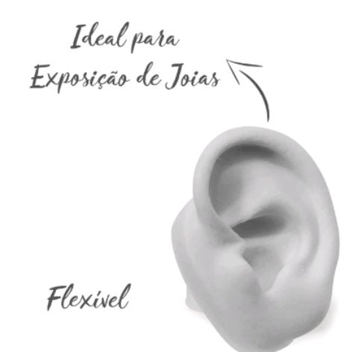 Orelha de Silicone Branca Expositor de Brinco | Cacareco Usado 84360300 ...