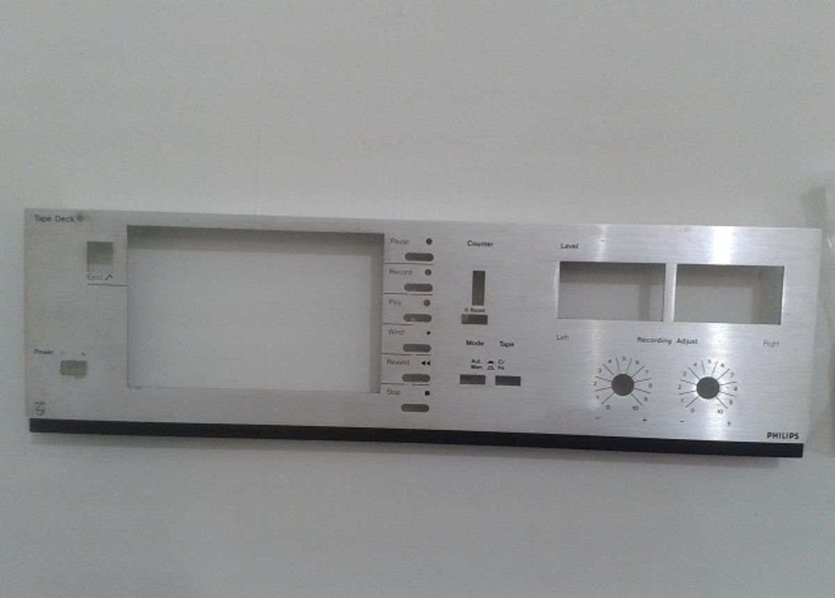Painel Frontal Tape Deck Philips Ah-929 em Aço Escovado / Muito Novo ...