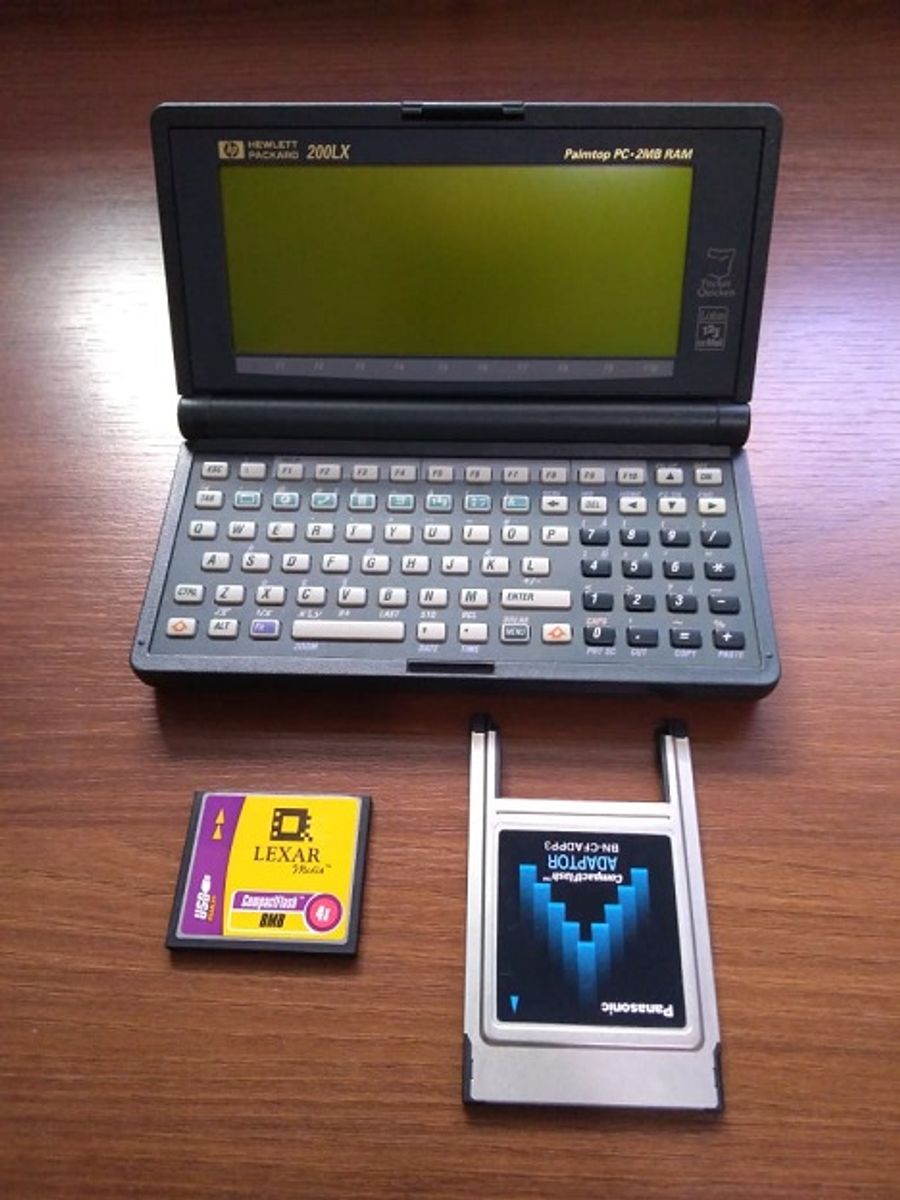 Palmtop Pc Hp 200 Lx + Compact Flash e Adaptador Pcmcia para ...