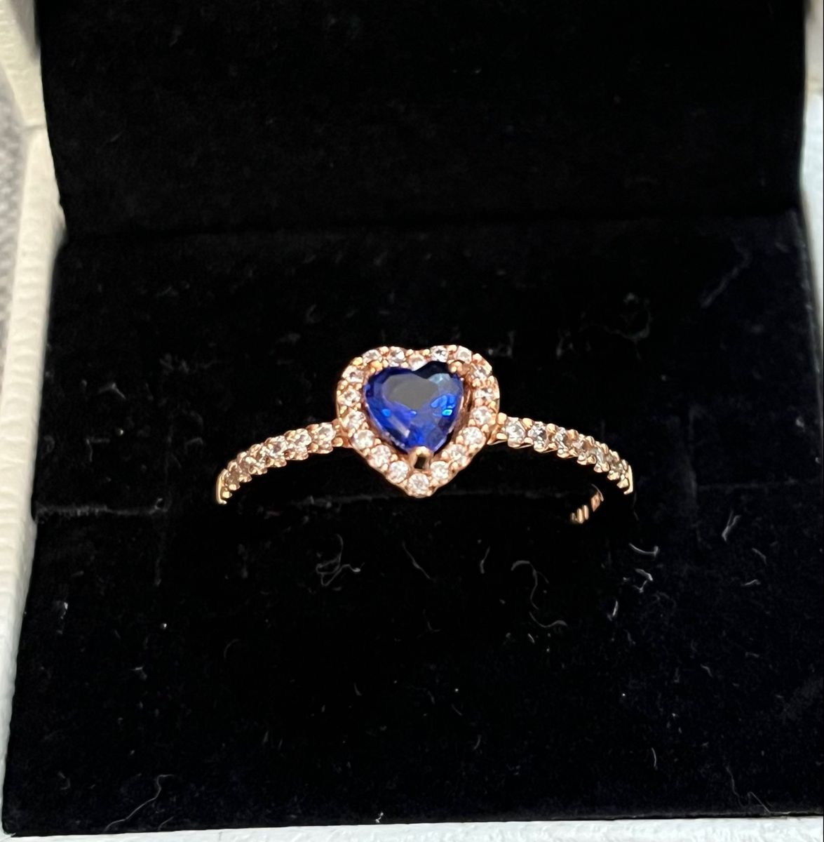 Pandora Anel Coração Azul Brilhante Rosé | Jóia Feminina Pandora Nunca ...