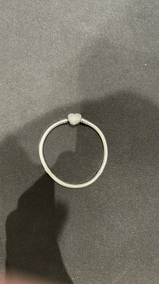 Pandora Bracelete Prata em Trama e Fecho Coração Brilhante | Jóia ...