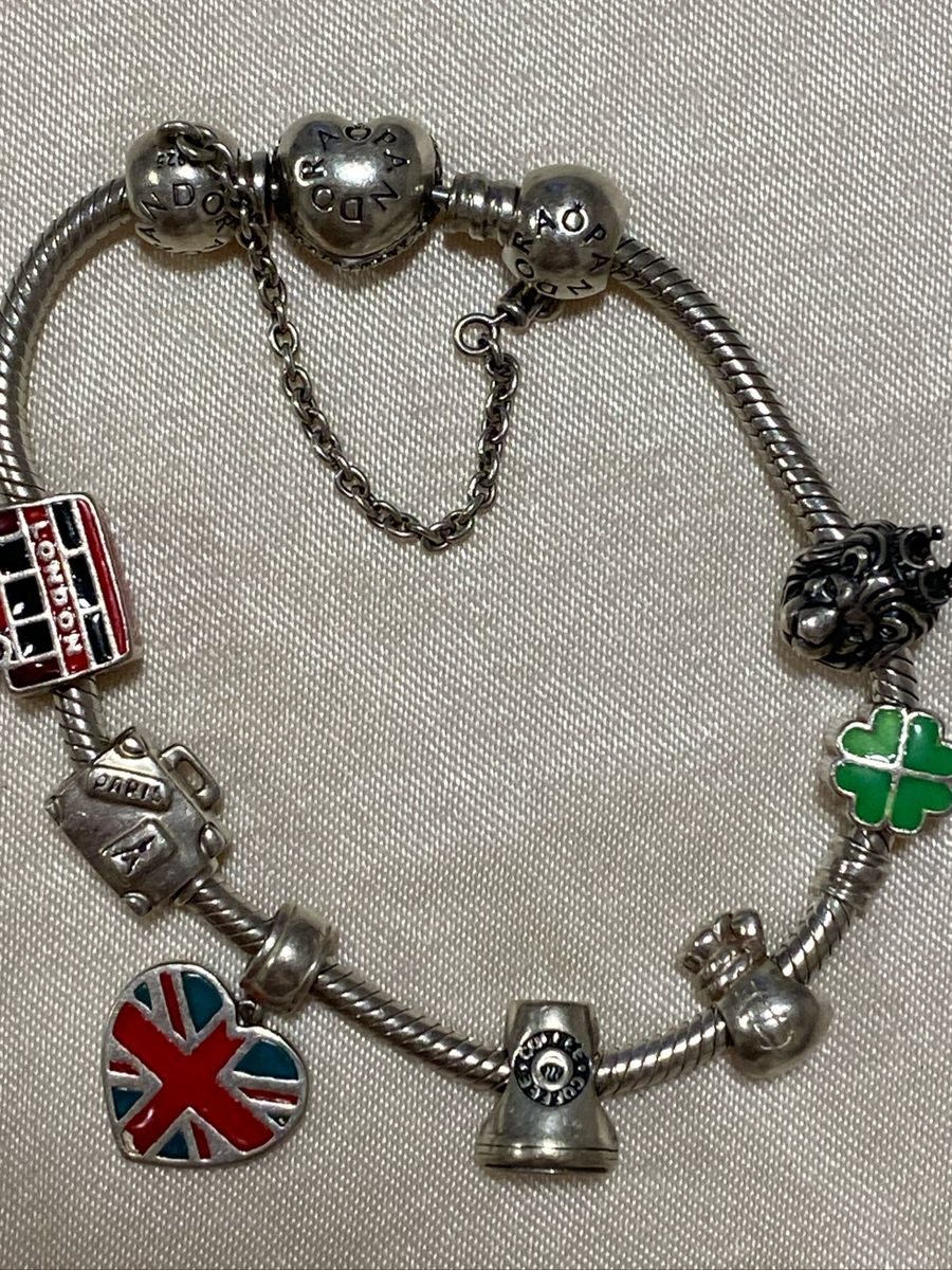 Pandora com Charms e Corrente de Segurança | Jóia Feminina Pandora ...