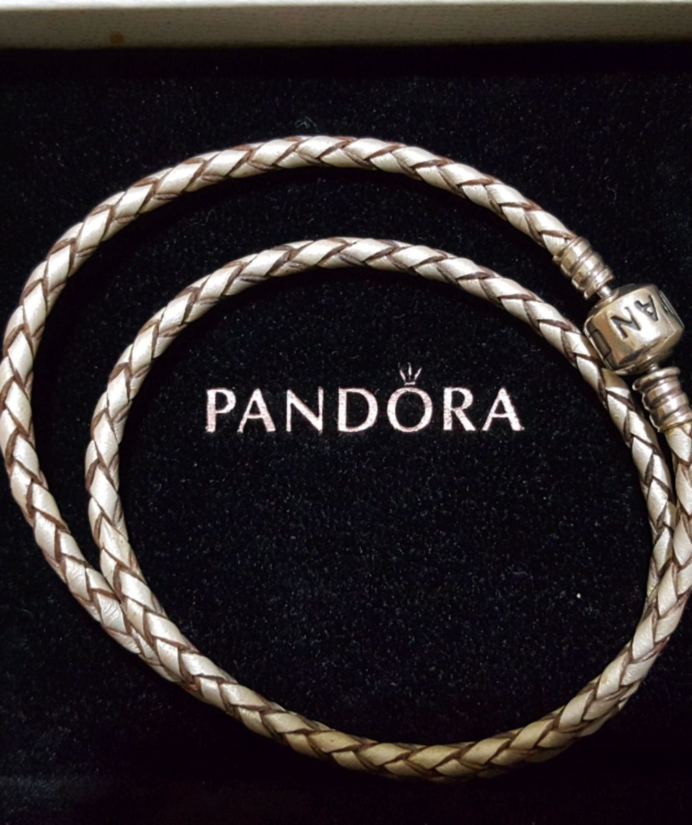 Pandora Pulseira Couro Cru 2 Voltas Original | Jóia Feminina Pandora ...
