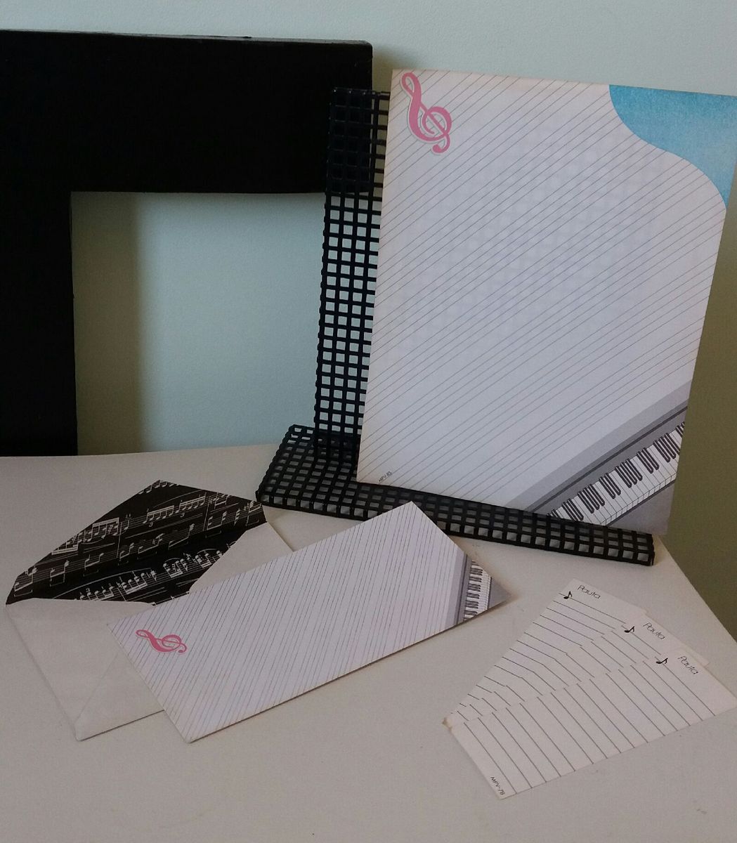 * Papel de Carta * Coleção Notas Musicais | Item de Papelaria Papel De ...