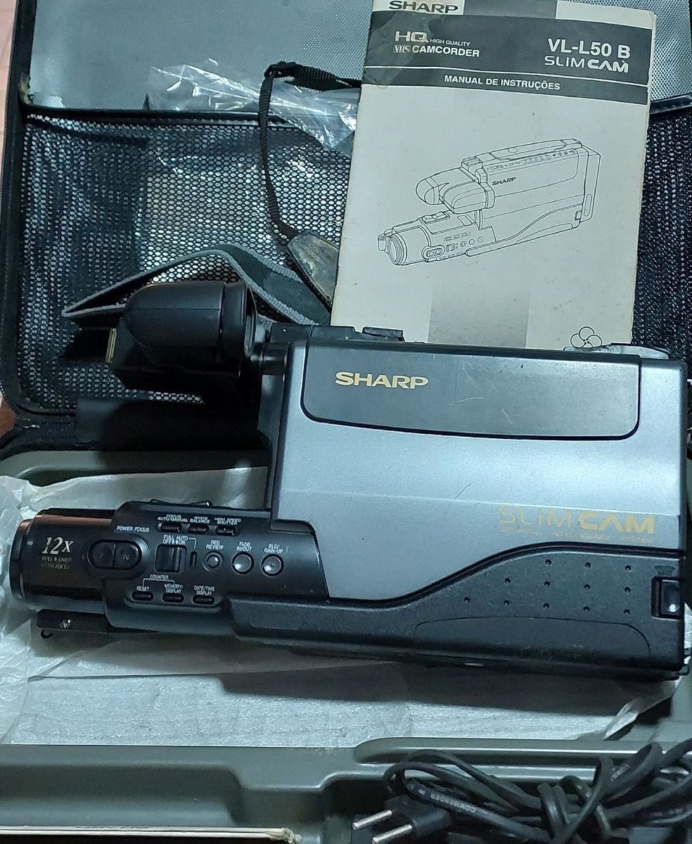 Par Câmeras Vhs Slim Cam Sharp com Maletas para Restaurar | Filmadora ...