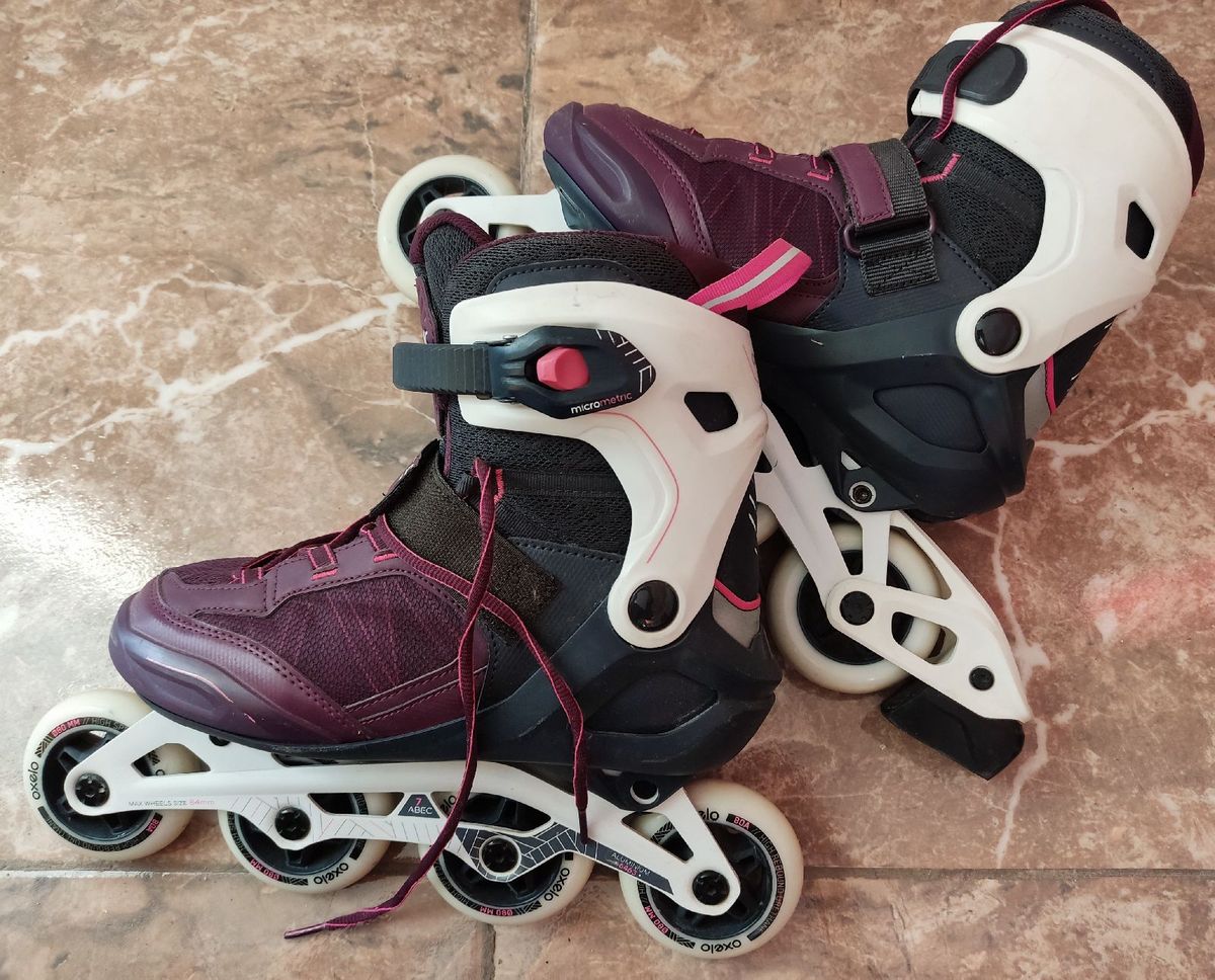 Patins Roller Inline Oxelo | Moda Esportiva Feminina Oxelo Usado ...
