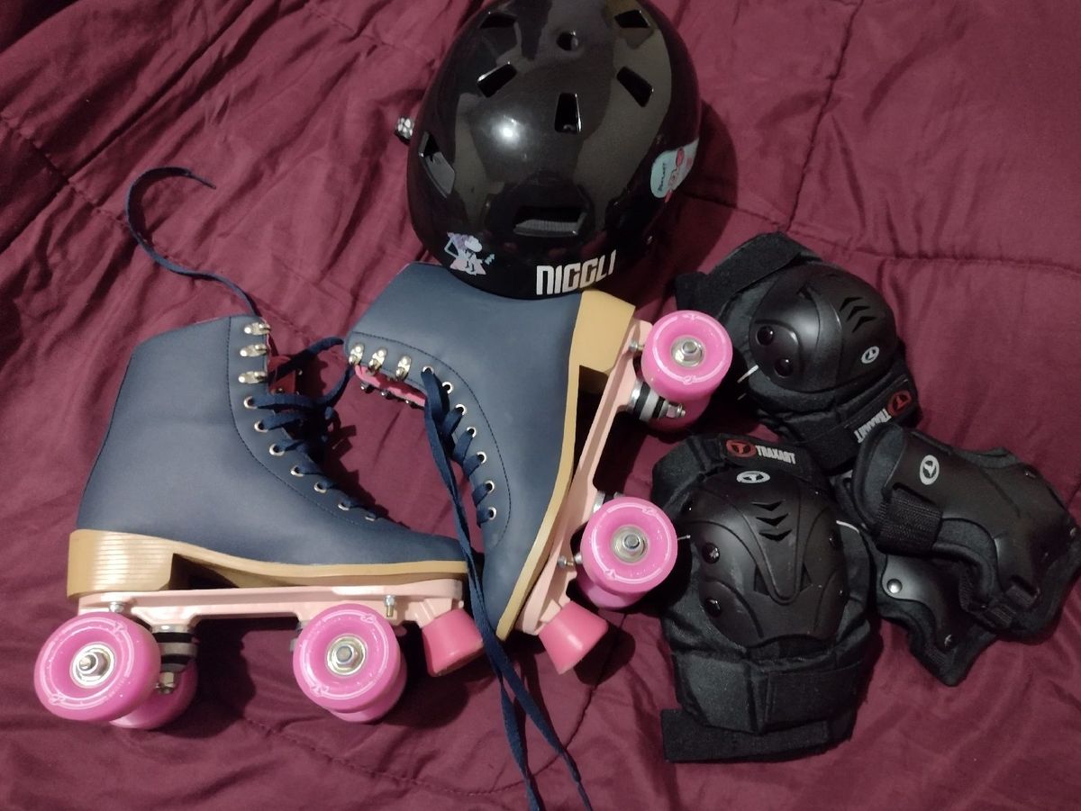 Patins Quad Oxer 36 +kit de Proteção | Moda Esportiva Feminina Oxer ...