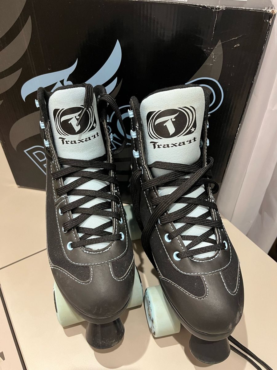 Patins Roller Squad Traxart Preto e Azul Tamanho 37/38 Pouco Uso | Item ...