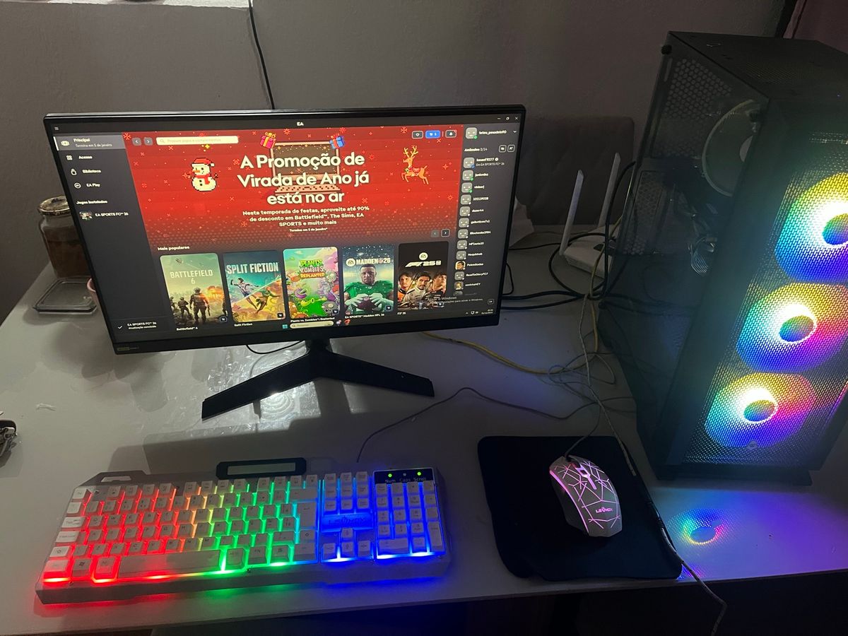 Pc Game 3 Meses de Uso , Placa de Vídeo Amd Ex 580 8gb: Amd Ryzen 5 ...