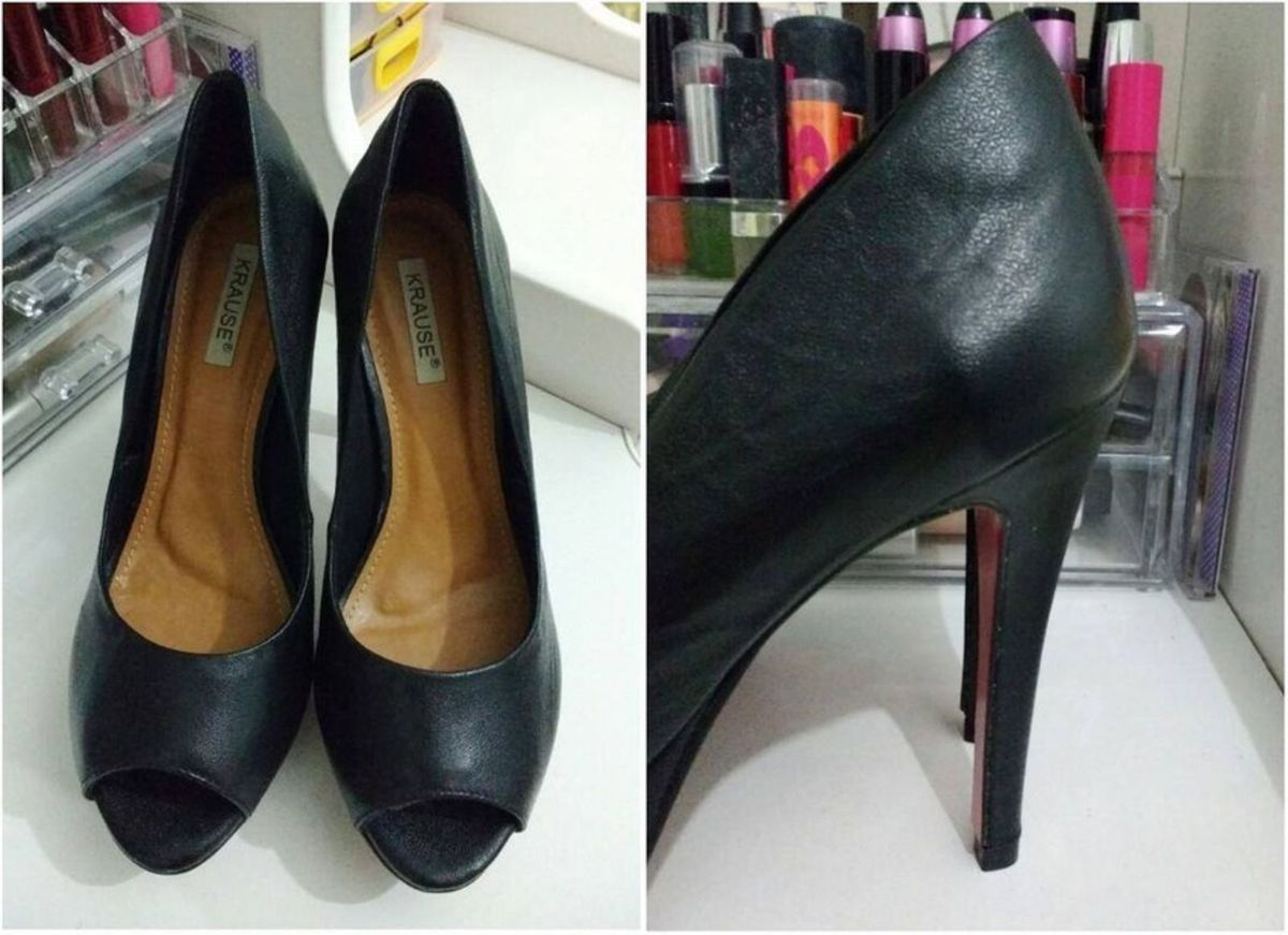 Peep Toe Preto Básico | Sapato Feminino Krause Nunca Usado 20534545 ...