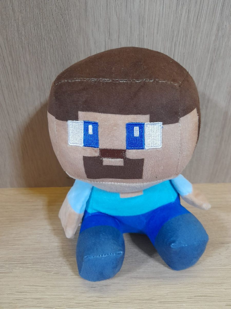 Pelúcia Minecraft Boneco Steve Sentado 22cm 01 | Brinquedo Nunca Usado ...