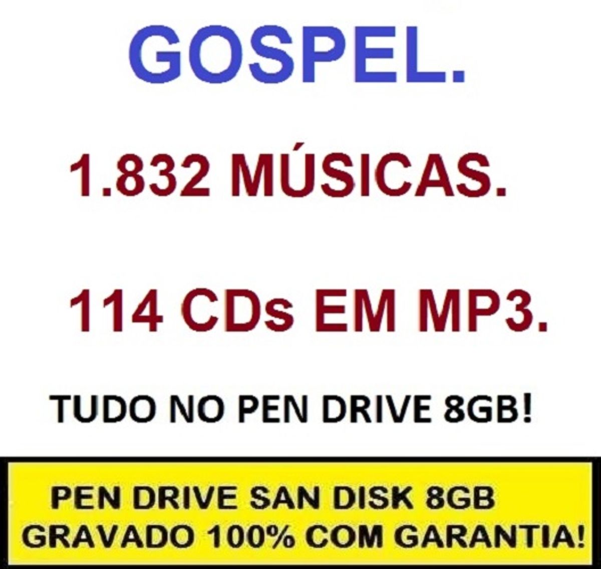 Pendrive Gravado 1832 Musicas Gospel Hinos Louvores Adoração | Ipod e ...
