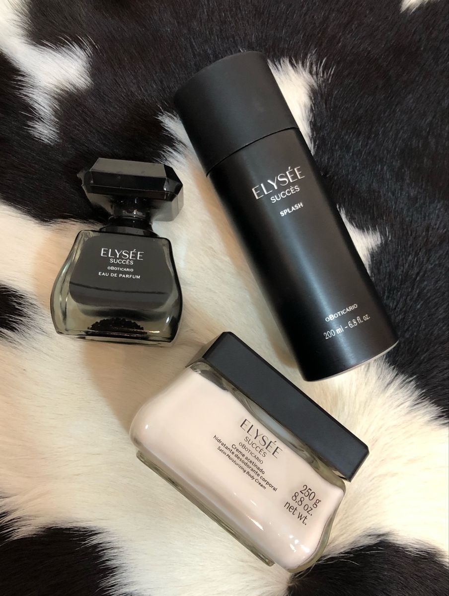 Perfume Elysee Succes Oboticario com Creme Acetinado e Splash | Perfume ...