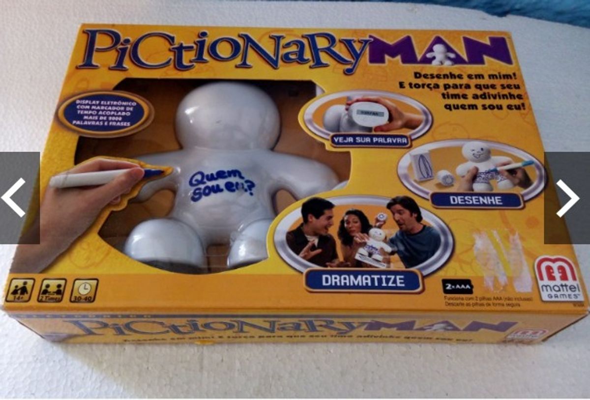 Pictionary Man Brinquedo Eletrônico Completo Mattel | Jogo de Tabuleiro ...