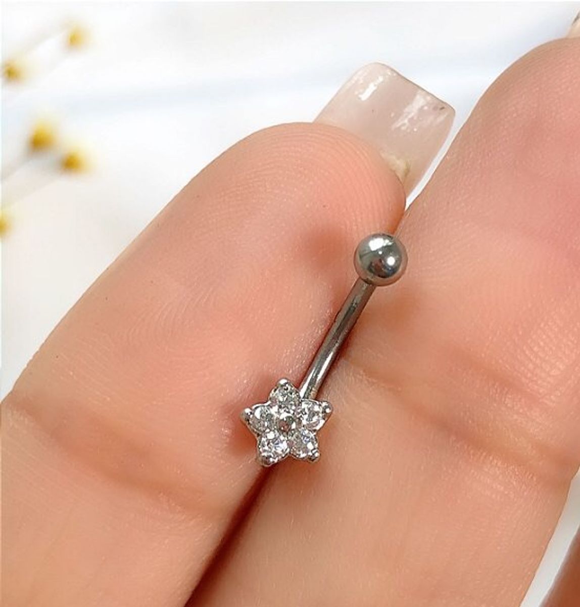 Piercing Mini Umbigo Flor Aço Cirúrgico | Jóia Feminina Santta Nunca ...
