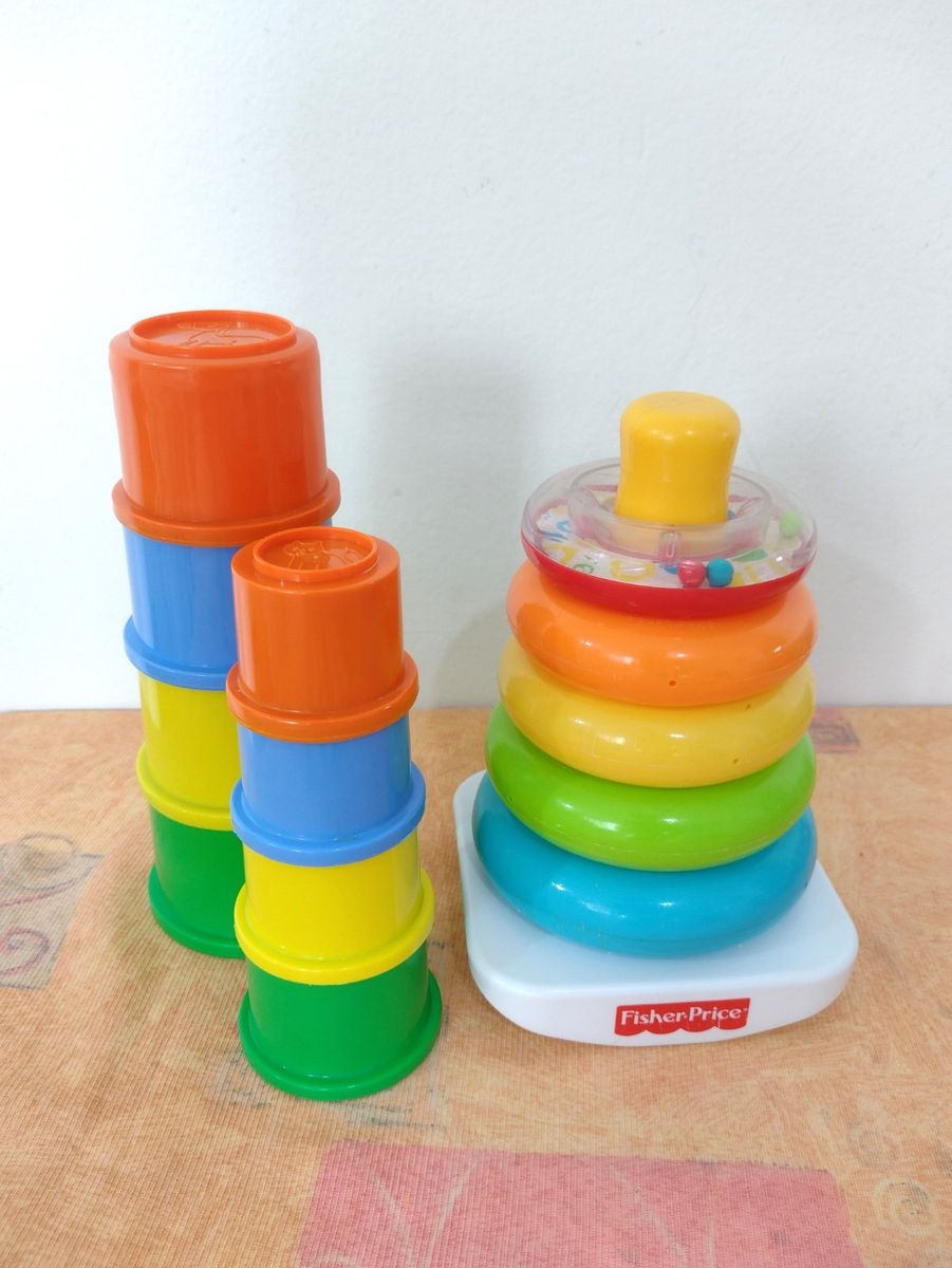 Pirâmide de Argolas Fisher Price + Brinquedo Educativo: Empilhar e ...