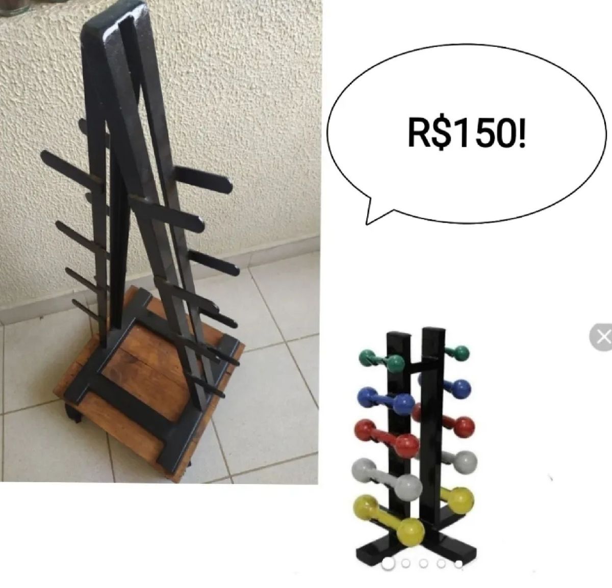 Pirâmide Porta Pesos Halteres | Item p/ Esporte e Outdoor Usado ...