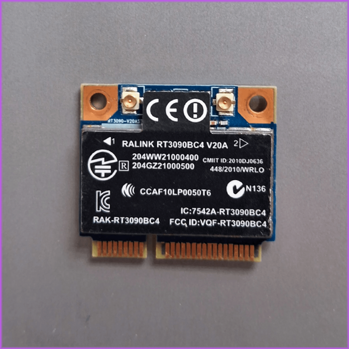 Placa de Rede Wifi+bluetooth Ralink Rt3090bc4 - Mini Pci-e P/ Notebook ...