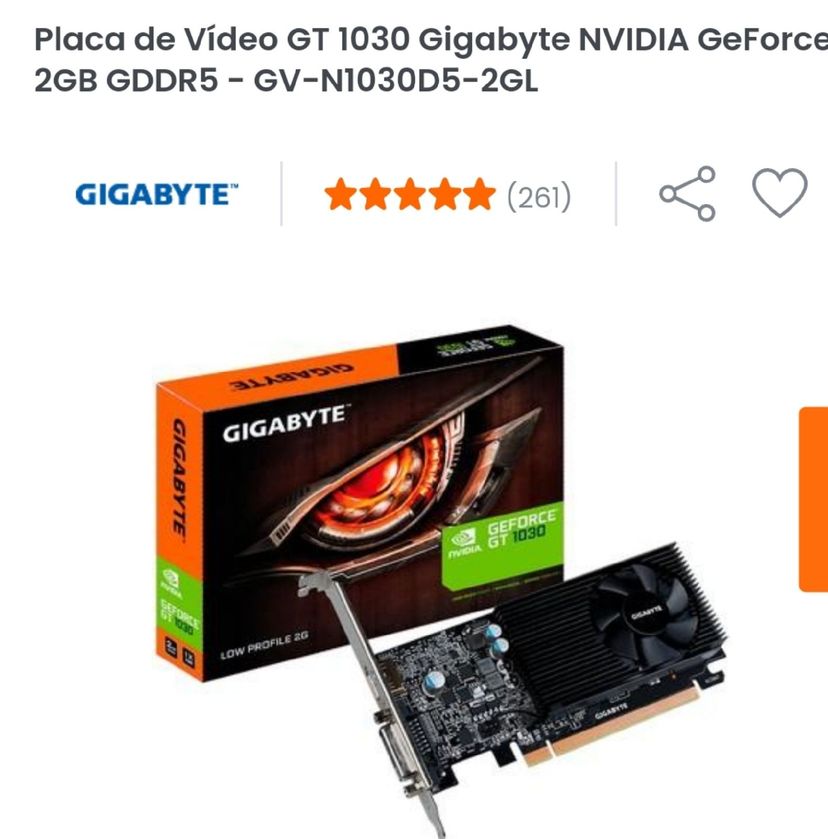Placa de Vídeo Gt 1030 Nvidia Geforce 2gb Gddr5 | Computador Desktop ...