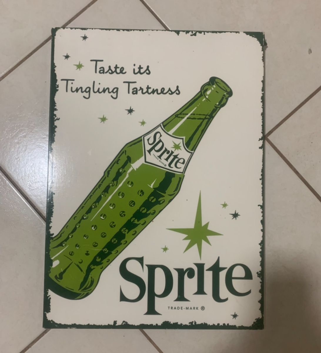 Placa Decorativa Metal Sprite | Produto Vintage e Retro Sprite Usado ...