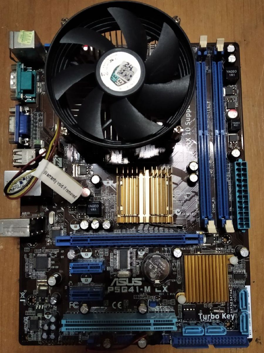 Placa Mãe Asus Ddr2 P5qpl-am Se com Processador e Cooler | Computador Desktop Asus Usado ...