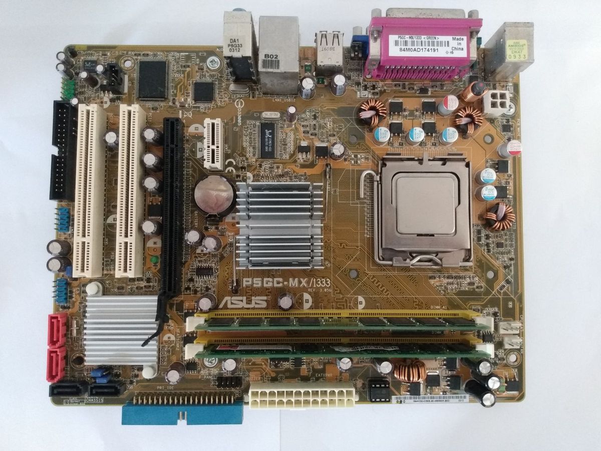Placa Mãe Desktop Intel Lga775 Ddr2 P5gc-mx - Original + Processador + Memórias | Computador ...