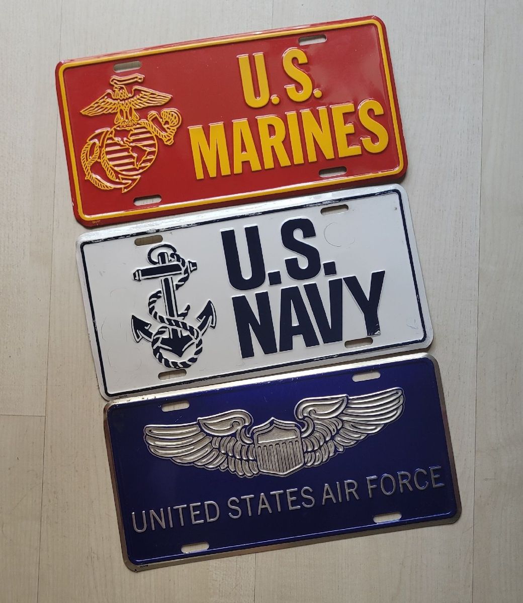 Placas Metálicas Exército Americano | Item de Decoração Nunca Usado ...