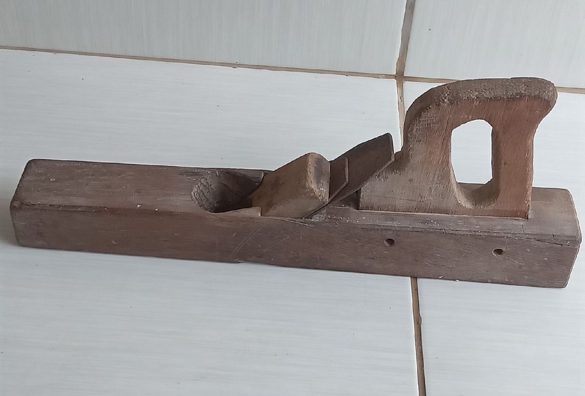 Plaina Antiga de Madeira 46 Cm para Exposição e Colecionar Decada de 80 ...