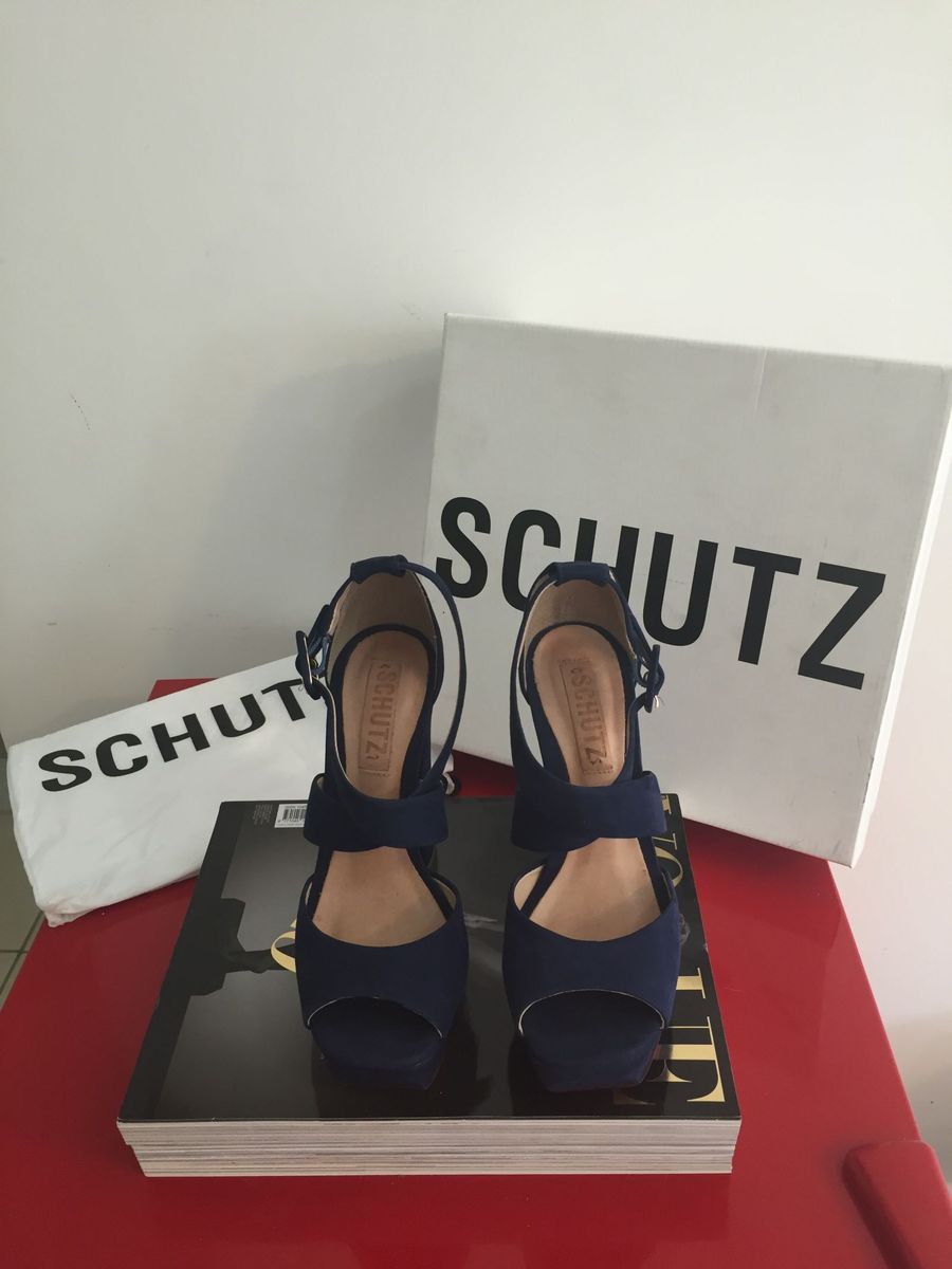 Plataforma Navy | Sandália Feminina Schutz Usado 13705920 | enjoei