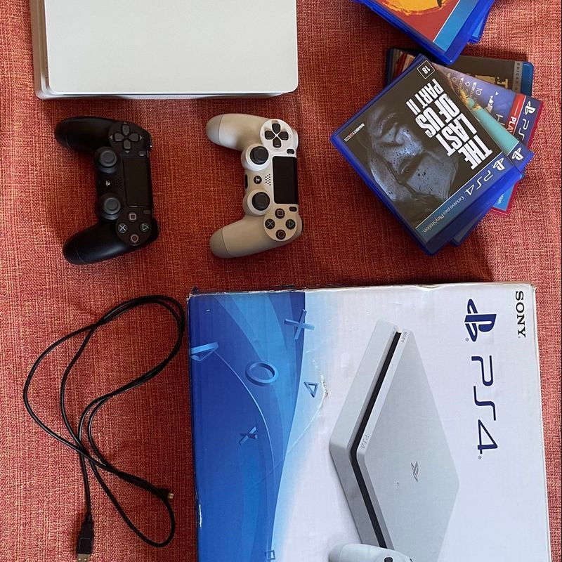 Playstation 4 Slim 500gb Branco Console de Videogame Sony Usado 92270407 enjoei