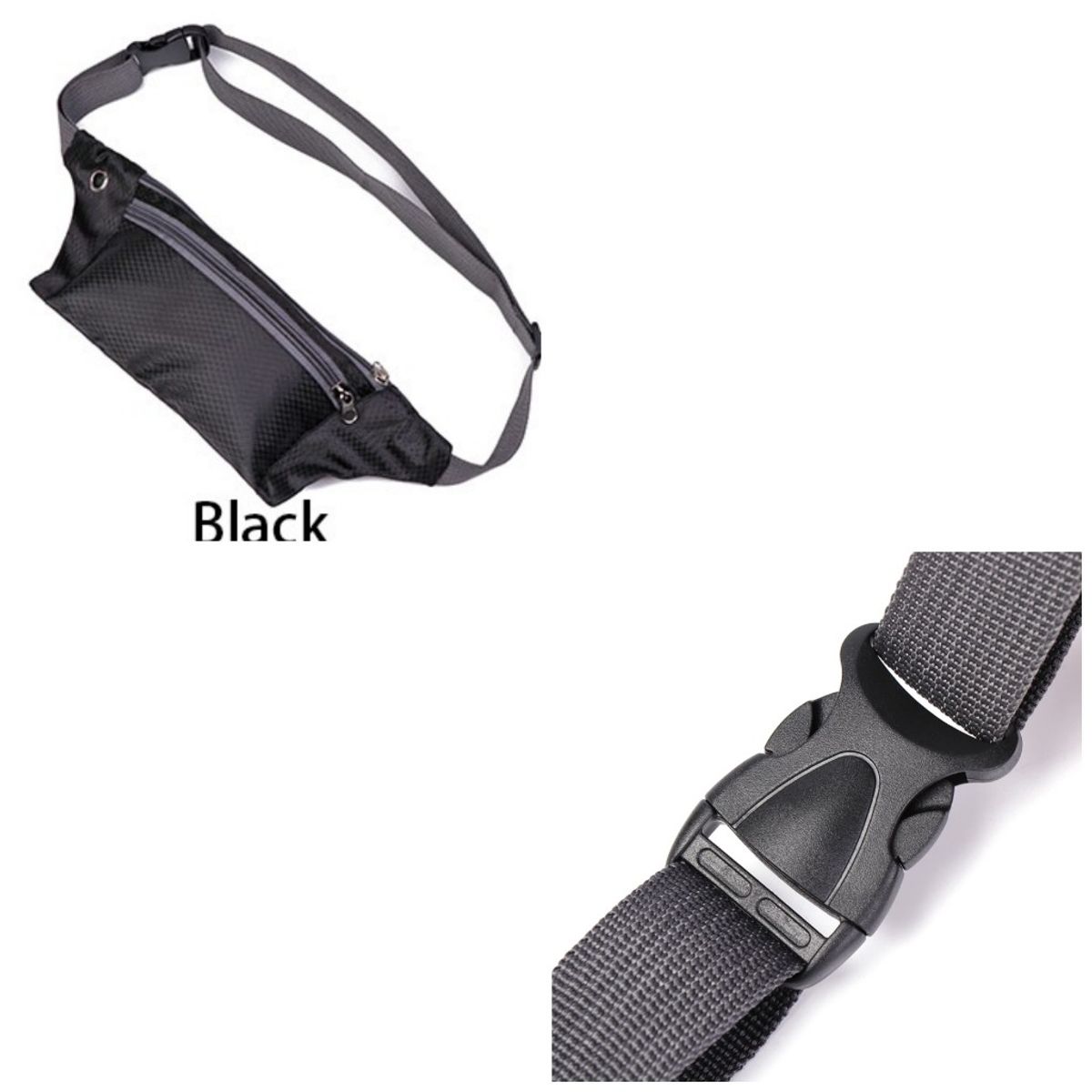 Pochete Preta Impermeável! Esportiva (corrida) e Casual! 3 Bolsos ...