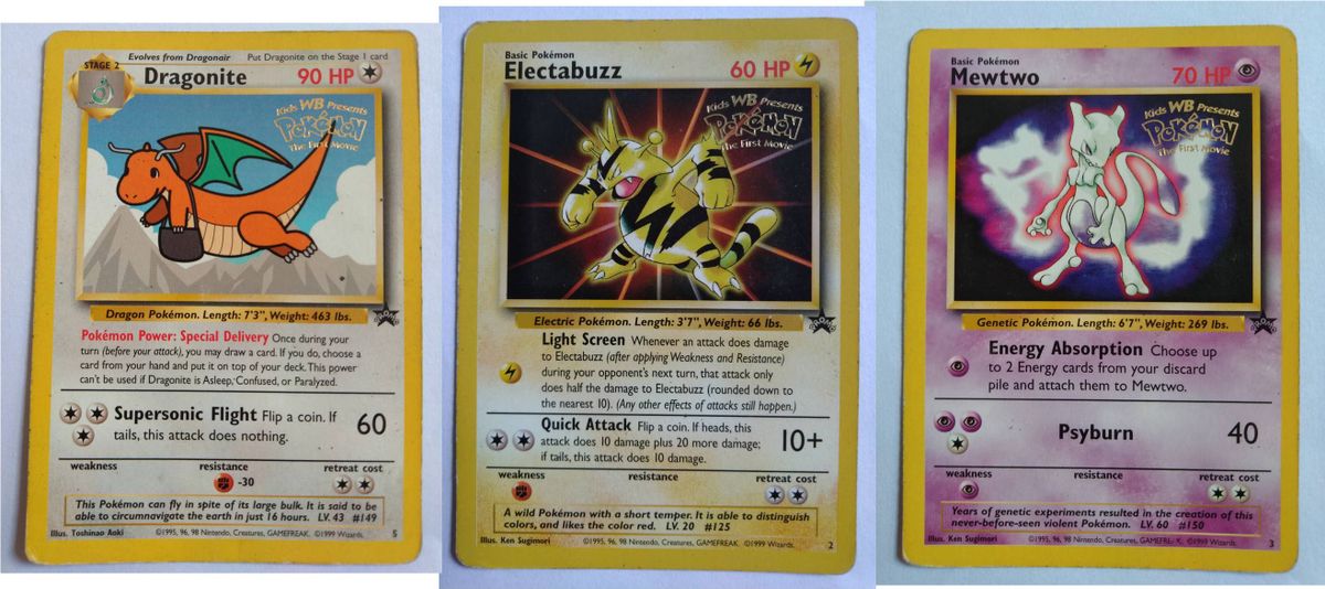 Pokemon Card - 1st Movie Promo Pack - 3 Cartas - 1999-2002 Favorito ...