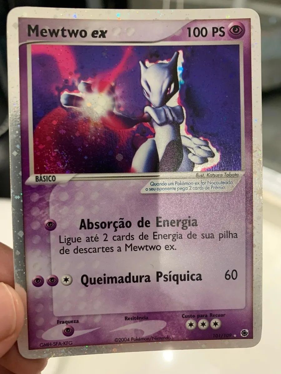 Pokemon Card Mewtwo Ex 101/109 - Brilhante Cromado - Raro | Produto ...