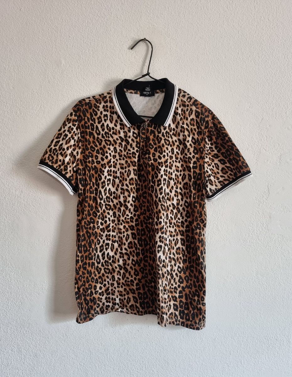 Polo Animal Print Oncinha | Camisa Masculina Forever 21 Usado 75427114 ...