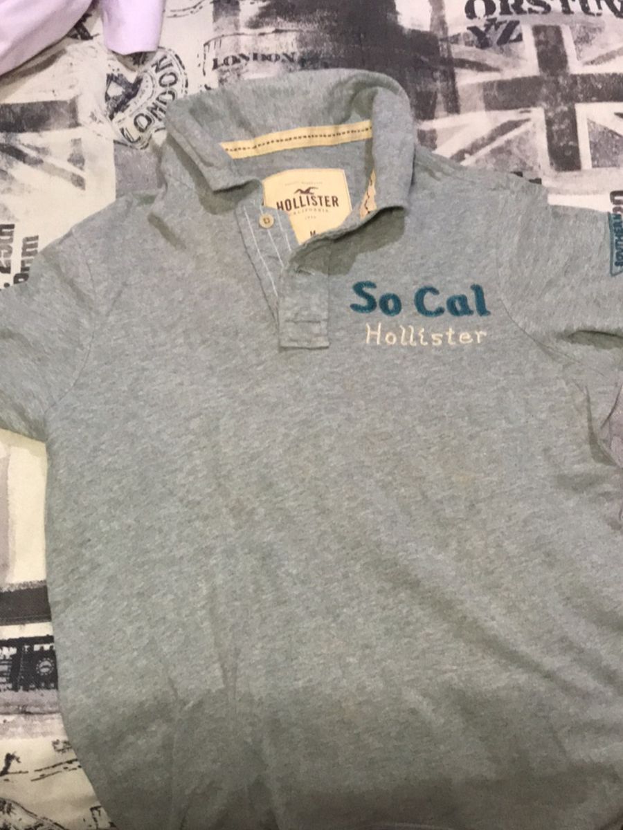 Polo Holister Cinza | Camiseta Masculina Hollister Usado 55209116 | enjoei