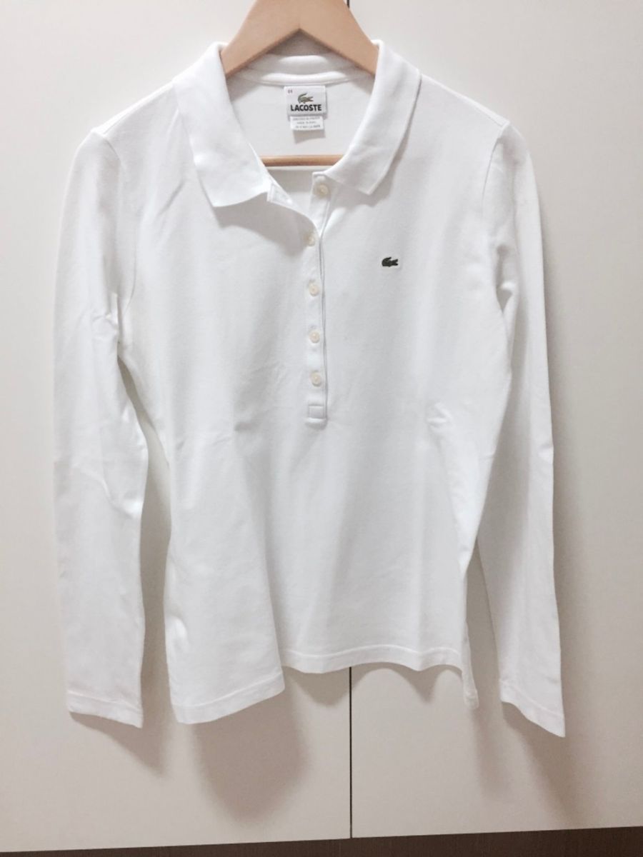 Polo Lacoste Algodão Branca | Blusa Feminina Lacoste Usado 19417871 ...